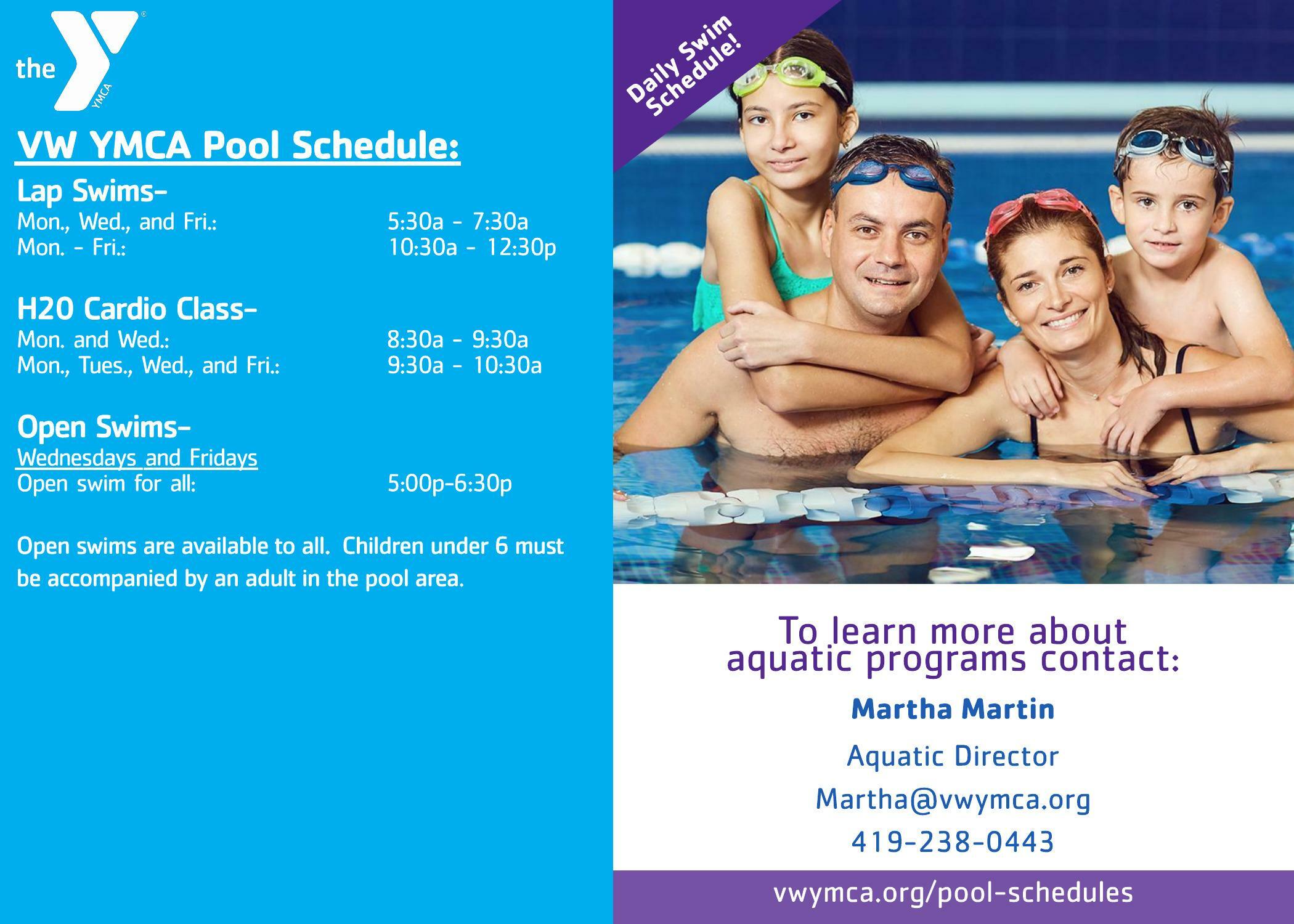 Pool Schedules | YMCA of Van Wert County